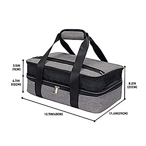 Insulated Casserole Carrier,Casserole Carriers For Hot or Cold Food,Expandable Casserole Dish Carrier Bag,Portable Tote Pie Carrier Hot Cold Food Carrier Bag For Potluck Parties,Picnic,Beach or Gifts