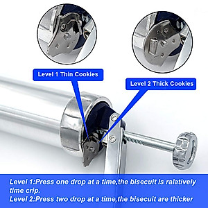 YOOUSOO Cookie Maker Cookie Press Gun, Kit Stainless Steel Biscuit Press Maker (with 20 Disc and 4 Nozzles) Homemade Baking Tool Biscuit Cake Dessert DIY Maker and Decoration