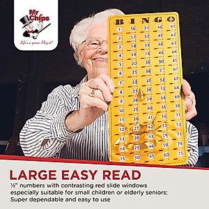 MR CHIPS Jam-Proof Master Board Bingo Card Slide with Shutters Plus Deck of Calling Cards