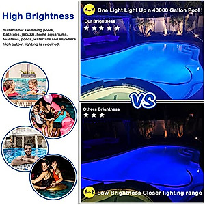 Pool Lights with Remote Control, 120V 45W RGB Color Changing Underwater LED Pool Light for Inground Pool, Swimming Pool Lights, E26/E27 Pool Bulb Repalcement, Fit Pentair Hayward Pool Light Fixtures