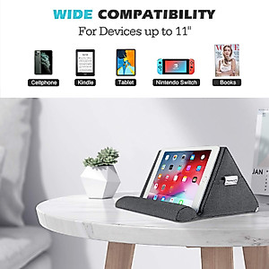 MoKo Tablet Pillow Stand, Pillow Lap Holder for iPad Tablet up to 11" for Xmas Gift, eReaders, Fit with iPad 9 10.2",iPad Mini 6 8.3",iPad 10th,iPad Pro 11 2022,Air 4, Galaxy Tab S6/S7, Space Gray
