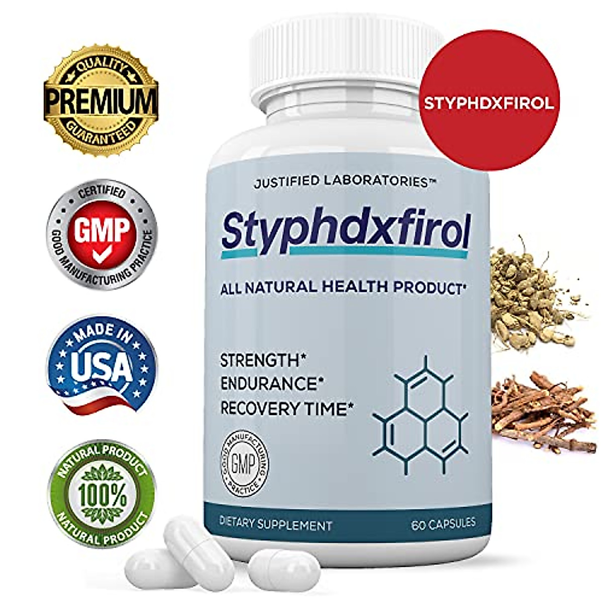 (2 Pack) Styphdxfirol 742MG All Natural Advanced Men's Heath Formula 120 Capsules