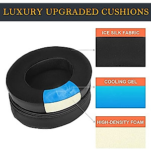 SOULWIT Cooling-Gel Ear Pads Cushions Replacement, for Razer Kraken 2019/Tournament Edition/Ultimate/Kitty, Earpads for Nari/Essential/Ultimate, Blackshark V2 X, Kraken X/V3 X Headset-Matte Black