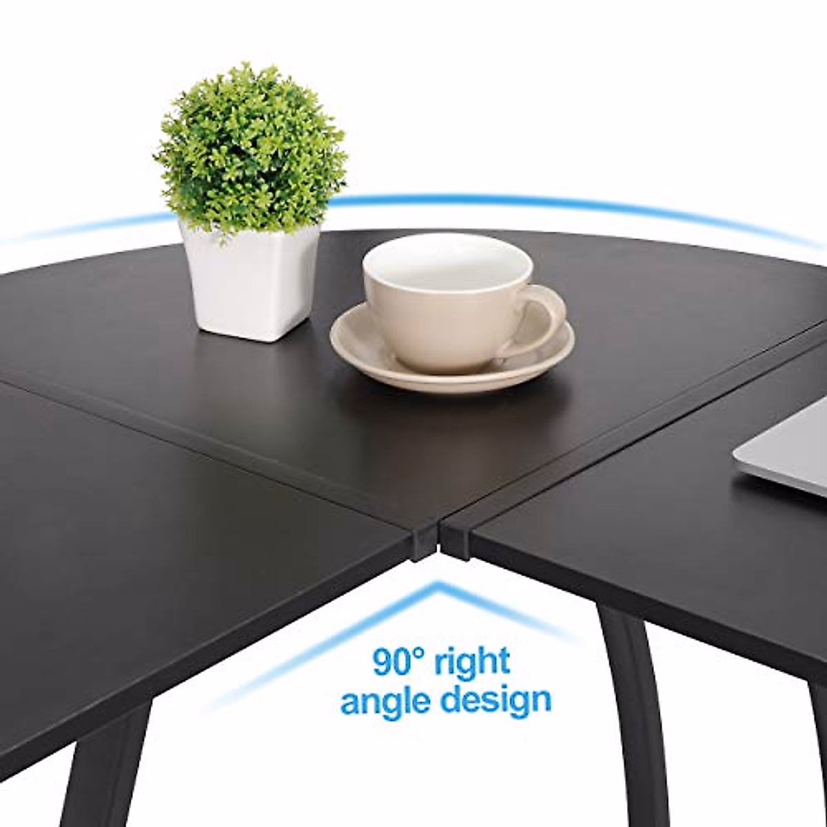 SUPER DEAL L-Shaped Corner Desk Computer Gaming Desk - Modern Home PC Table Office Writing Workstation, Black