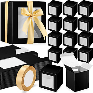 Ctosree 50 Pcs Gift Boxes for Sublimation Mugs, Mug Boxes for Shipping Exhibition Boxes for 11oz, 12oz, 15oz Sublimation Mugs Blank Mug Box Cups Gift Wrapping (Black)