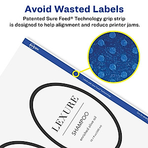 AVERY Glossy Clear Oval Labels, 3" x 5", 30 Labels, Print-to-The-Edge, Laser/Inkjet Printable