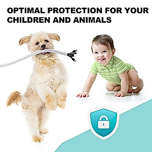 White Cable Sleeve Cover, 2 Pack 5ft - 1.2inch, AGPTEK Cord Management System for Desk PC TV Computer Projector Wires Protection and Organization, Home, Theater and Office, White