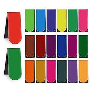 Magnetic Bookmarks,60 Pack 20 Solid Color Magnet Page Clip Small Bookmark for Book Lovers, Gift, Women, Man, Kids, Tudents, Teachers, School, Home, Office, Reading Supplies(2 x 0.8 inch)