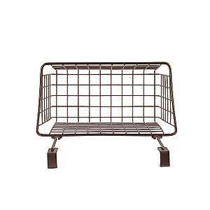 Spectrum Diversified Grid Storage Basket, Over The Cabinet Steel Wire, Sink Organization for Kitchen & Bathroom, Large, Industrial Gray