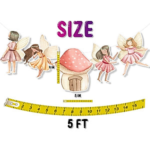 Fairy Birthday Banner Cute Fairies 1st Birthday Party Supplies | Baby Shower| Birthday Decorations for Garden Theme Party