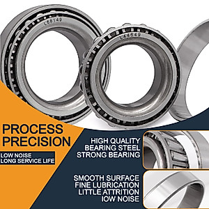 4 Sets Boat Trailer Axle Bearing Kits, L68149/L44649 Grease Seal 171255TB 10-19 I.D. 1.719'' for #84 Spindle 3500 LB Trailer Axles