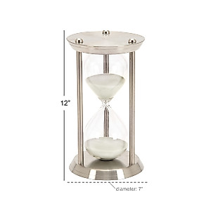 Deco 79 Glam Metal Cylinder Timer, 7" x 7" x 12", Silver