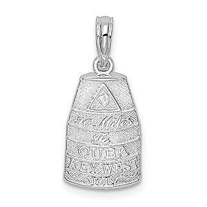 Diamond2Deal 925 Sterling Silver Small Key West USA Pendant (L- 22.3mm)