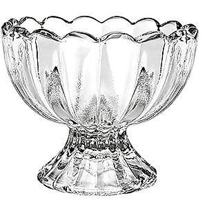 Lawei 6 Pack Glass Dessert Bowls - 5 Oz Glass Ice Cream Cups Mini Trifle Footed Dessert Bowls for Dessert, Sundae, Ice Cream, Salad, Cocktail, Condiment, Trifle