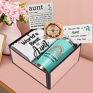 BuiltFit Aunt Gifts Aunt Birthday Gift from Niece - Birthday Gifts for Aunts from Nephew, Christmas Gifts for Aunts, Mothers Day Gift for Aunt, Auntie, Best Aunt Ever Wine Glass Tumbler Gift Box