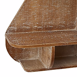 Deco 79 Wood Sail Boat 8 Cubbies Wall Shelf, 21" x 6" x 24", Brown