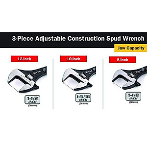 Titan 223 3-Piece Adjustable Construction Spud Wrench Set