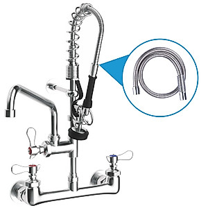 Lanceler Stainless Steel Hose 38 Inch for All Commercial Kitchen Sink Faucets Flexible Hose Replacement (96CM 38")