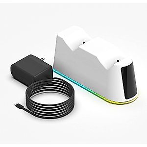 PS5 Charging Dock w/Fast 3A USB-C Power & RGB Base
