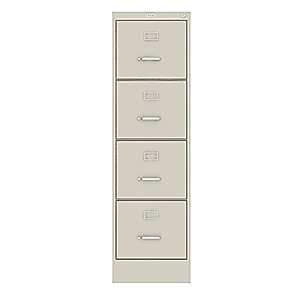 Scranton and Co 22" Deep 4 Drawer Letter File Cabinet in Putty, Fully Assembled