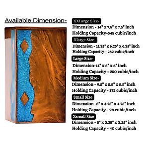 STAR INTERNATIONAL Rosewood And Resin Mix Cremation Urns for Human Ashes Adult, Burial Urns for Columbarium, Wooden Box Funeral Urns for Human Ashes Large (M(9.5X5.5) 172 Cu Inches)