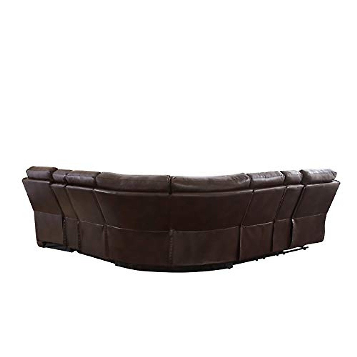 DHHU Living Room Leather Motion Sectional Sofa, PU L Shape Symmertrical Cup Holder and Storage Box, Leathaire Corner Couches Modern Reclining Sofá, Brown