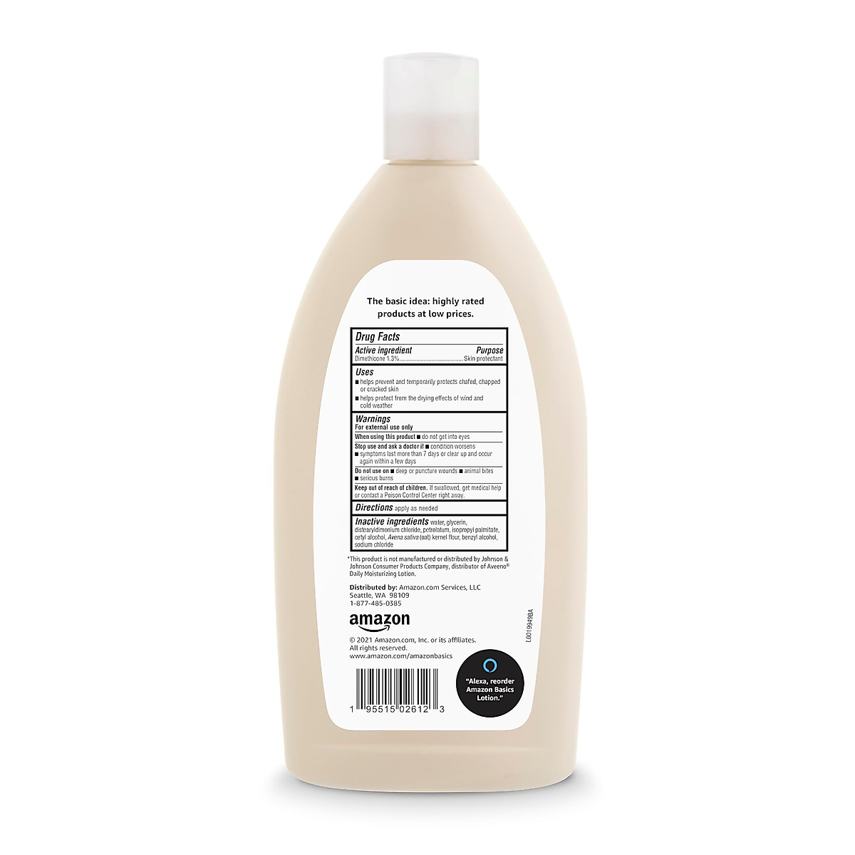 Amazon Basics Daily Oatmeal Body Lotion and Skin Protectant Moisturizer, Fragrance Free, 18 Fl Oz (Pack of 1) (Previously Solimo)