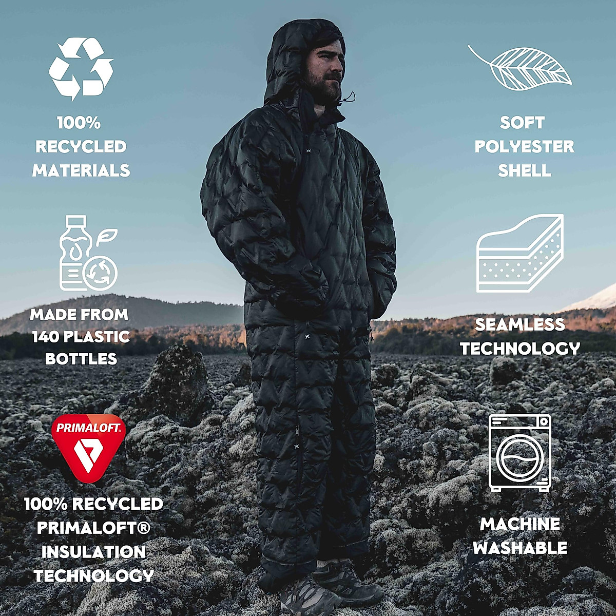 Selk'bag Pro Wearable Sleeping Bag I Outdoor and Indoor Sleeping Bag for Camping, RV Trips, Travelling, Hammocks, Backpacking, Lounging - Blue Navy - Large