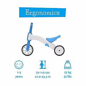 Chillafish Bunzi Gradual Balance Bike and Tricycle,6 inches, 2-in-1 Ride on Toy for 1-3 Years Old, Silent Non-Marking Wheels, Lime