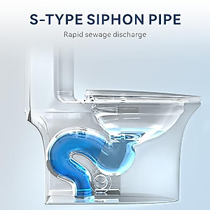 JINGZE Dual Flush Elongated Standard One Piece Toilet for Bathroom Comfort Height in White