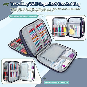 Katech 85-Piece Crochet Hooks Set, Crochet Hook Kit with Storage Case, Ergonomic Knitting Needles Weave Yarn Kits DIY Hand Knitting Craft Art Tool for Beginners and Experienced Crochet Lovers