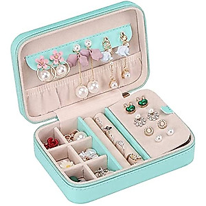 ZZYINH AN207 Simple and Portable Jewlery Box Ear Stud Storage Box Ring Casket Beauty Gift Jewelry Box Small Jewelry (Color : Green)