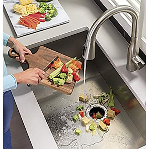 GE Continuous Feed Garbage Disposal, 1/2 Horsepower, Good for Grinding: Beans, Potatoes, Peels, & Cooked Meat, Easy Install Kit Included, Non-Corded, Recommended for 2-4 Person Homes Black