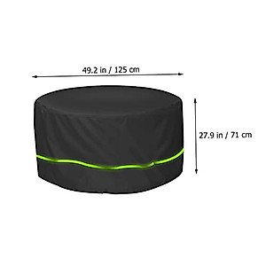 CLISPEED Cm Cloth Patio Anti-Fading Garden UV Fabric Reusable Oxford Household Cover Resistant Height Outdoor Accessories Protector for Furniture Black Wear-Resistant Foldable Round