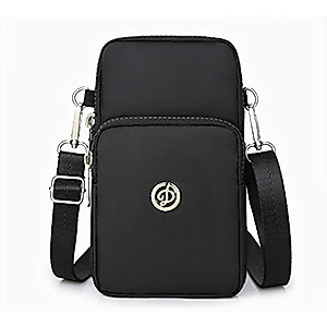 eBuymore TM Crossbody Phone Purse Mulit Pocket Cell Shoulder Strap Wallet Case for Moto One 5G G Power G8 Plus G7 G9 Play E7 TCL 20L 10L 10 SE 20 Pro BLU G90 UMIDIGI A9 (Black)