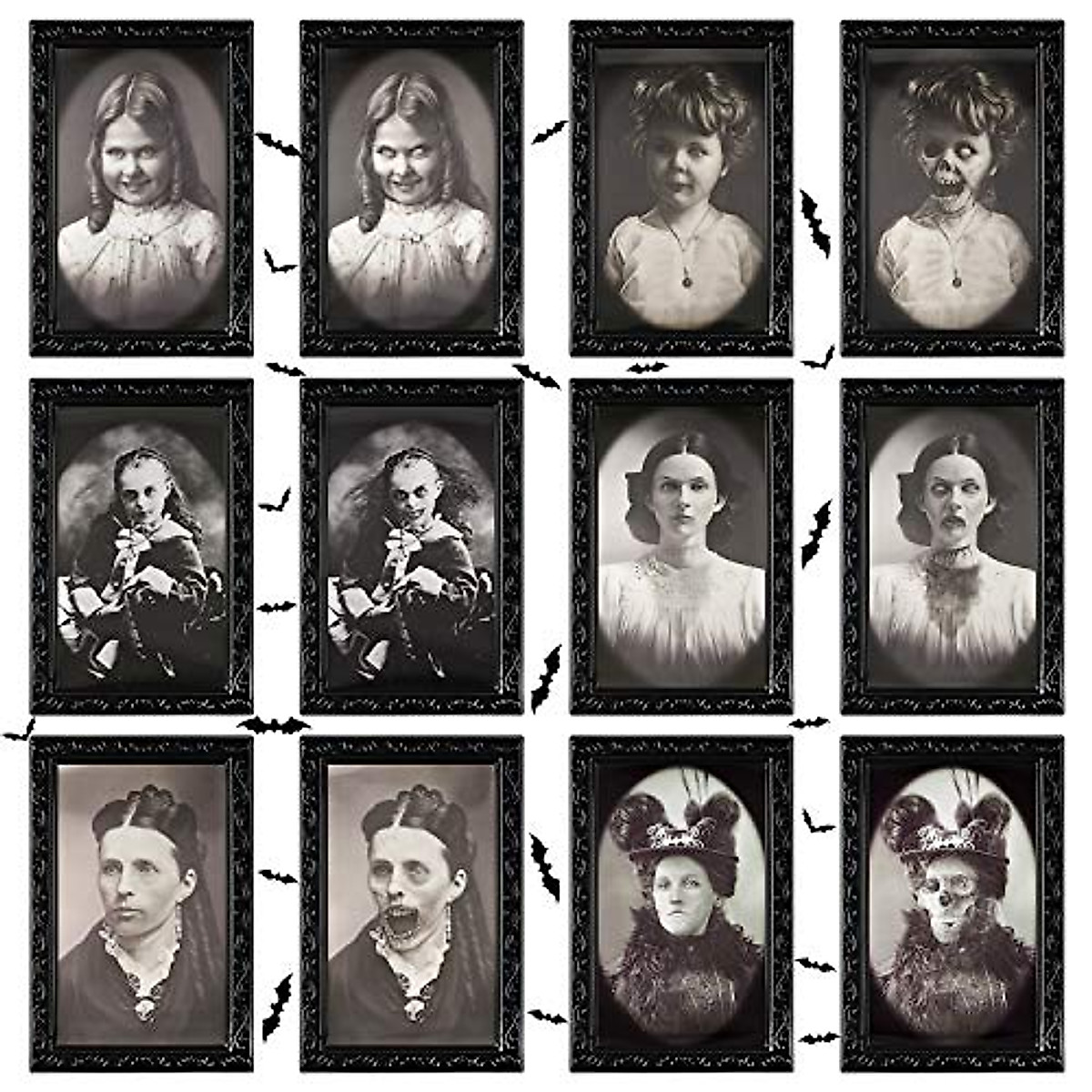 Halloween Horror Portraits 6 Pack - Spooky Photo Frames for Festive Decor