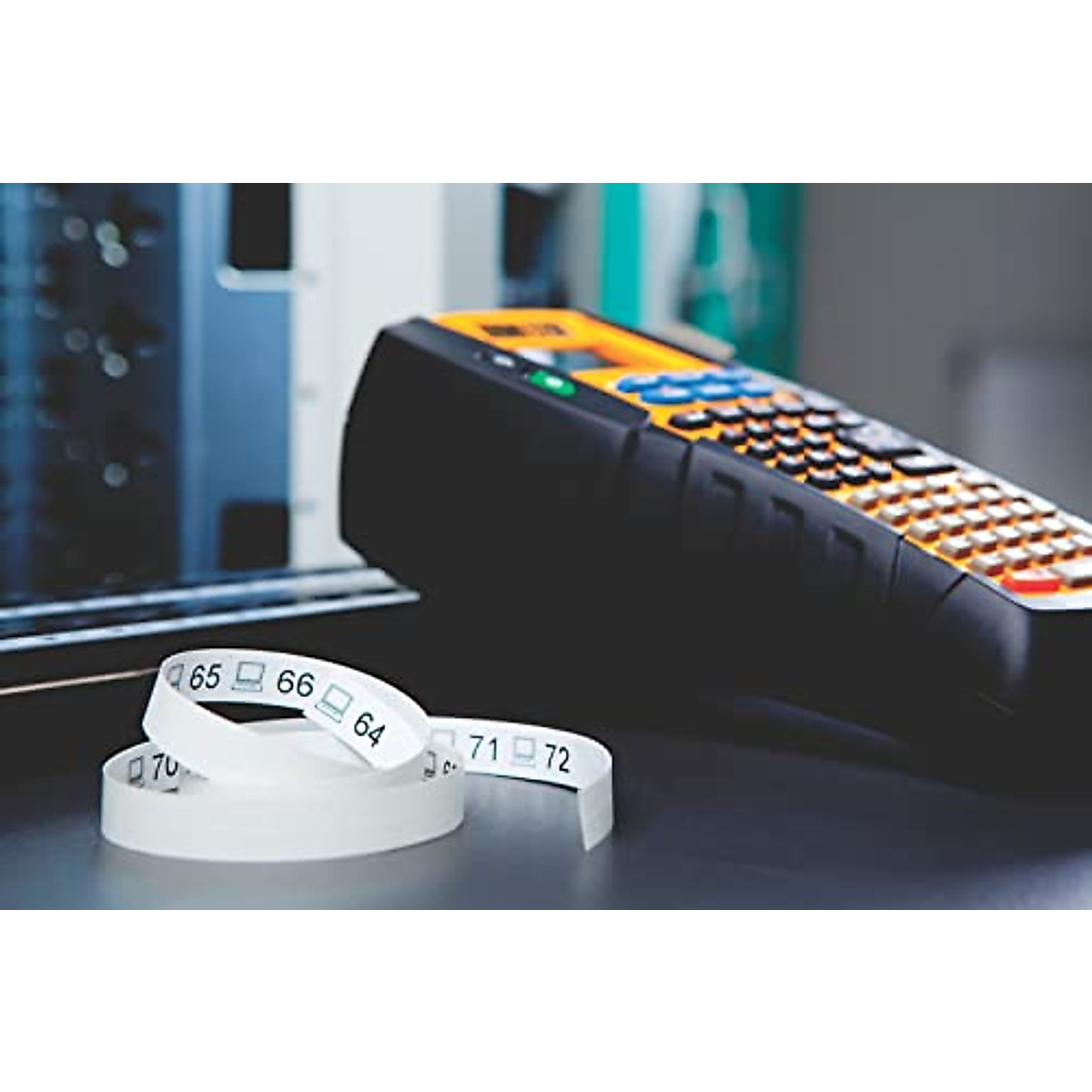 DYMO Rhino 5200 Industrial Portable Thermal Transfer Electronic Label Maker, Yellow - Label, Tape, Auto Power Off, Monochrome, LCD Display