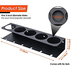 Nisorpa 2 Pack Pneumatic Tool Holder and Aerosol Rack Combo, Wall Mounted Metal Spray Can Bottle Holder Air Tool Organizer Rack for Garages, Workspace and Home, 5 Cans and 6 Slots