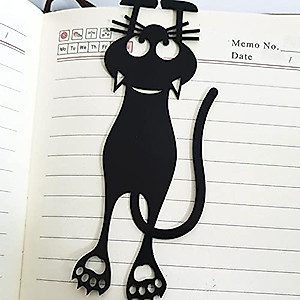 WSDMAVIS 5Pcs Black Cat Bookmark 3D Stereo Cartoon Wacky Animal Hollow Out Bookmarks for Kids and Students Reading Presents