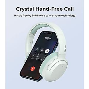 Edifier W820NB Plus Hybrid Active Noise Cancelling Headphones - LDAC Codec - Hi-Res Audio Wireless & Wired - Fast Charge - 49H Playtime - Over Ear Bluetooth V5.2 Headphones- Green