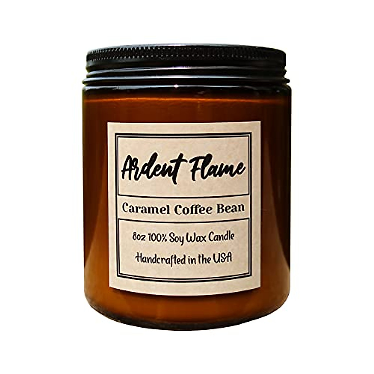 Ardent Flame Candles | Caramel Coffee Bean | 100% Natural Soy Wax Candle for Home Decor | Highly Scented | Premium Fragrance | Handmade in The USA | 8 oz | Long Lasting | Gift for Women and Men