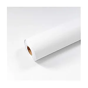 Yifasy Shelf Liner White Self-Adhesive Solid Color Drawer Cabinet Paper Line Workspace Organizers 118x17.7 Inch