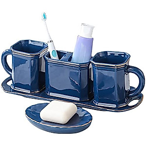 CZDYUF Mouthwash Cup six-Piece Set Nordic Ceramic Household wash Cup Couple Tooth Brushing Cup Tooth Cylinder Tray Set