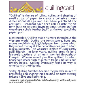 Blue Guitar with "Happy Birthday" Quilling Greeting Card, 6x6" with Envelope. Blank Inside. Hand-made. Suitable for Framing.