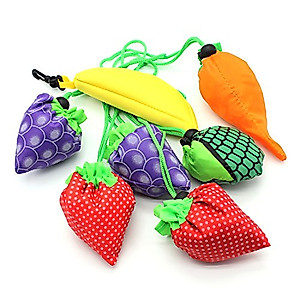 YUYIKES 10PCS Fruits Reusable Grocery Shopping Tote Bags Folding Pouch Storage Convenient for Travel