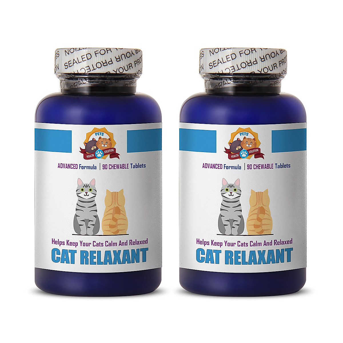 PETS HEALTH SOLUTION Calming cat Treats - Relaxant for Cats - Helps Keep Calm - Anxiety Relief - Treats - cat Calming Treats - 180 Treats (2 Bottle)
