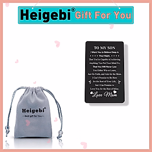 Wallet Insert Card for Son from Mom To My Son Inspirational Gifts Engraved Wallet Card Inserts Inspirational Card Birthday Graduation Wedding Gift Ideas Mom to Son Gifts Son Wallet Card from Mom