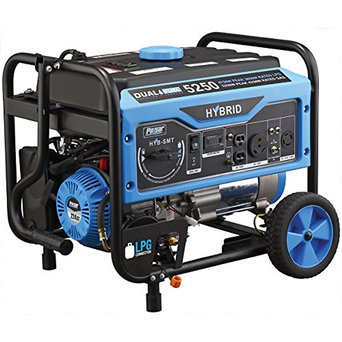 Pulsar 5,250W Dual Fuel Portable Generator with Switch and Go Technology, PG5250B