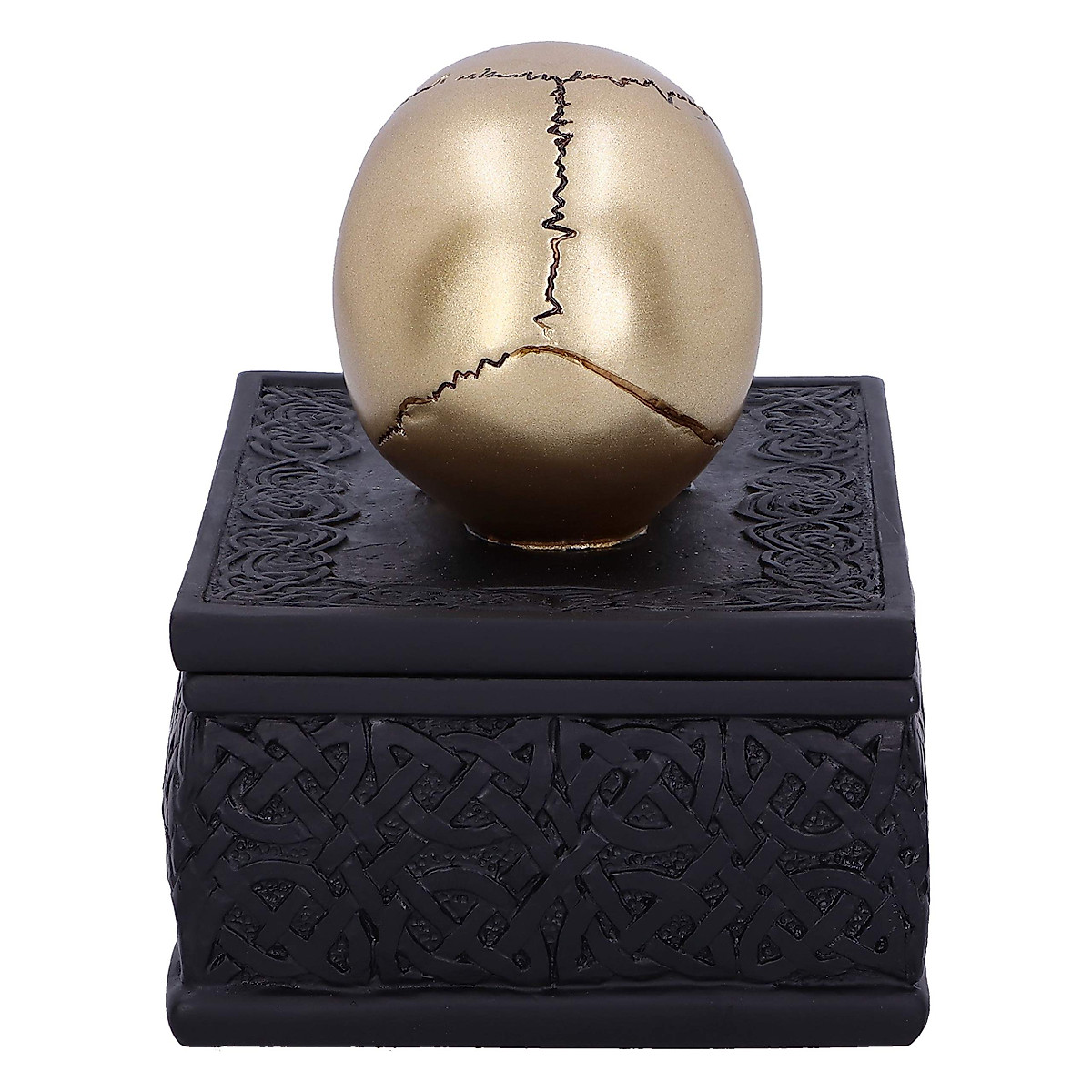 Nemesis Now Celtic Opulence Golden Skull Black Trinket Box, 11.8cm