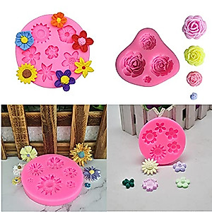 FIRETREESILVERFLOWER Silicone Mould for Flower and Butterfly Candy - for Cake Decoration,Chocolate Fudge, Polymer Clay, Soap, Confectionery Projects.
